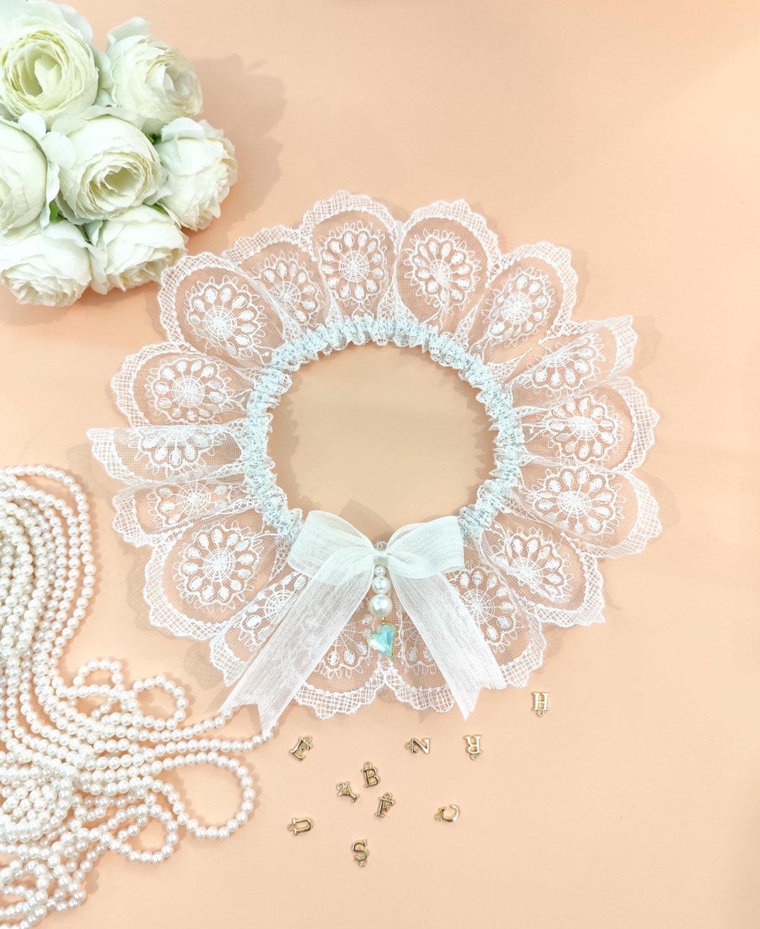 Personalized Garter With Letters, Lace Wedding Garters, Ivory Wedding ...