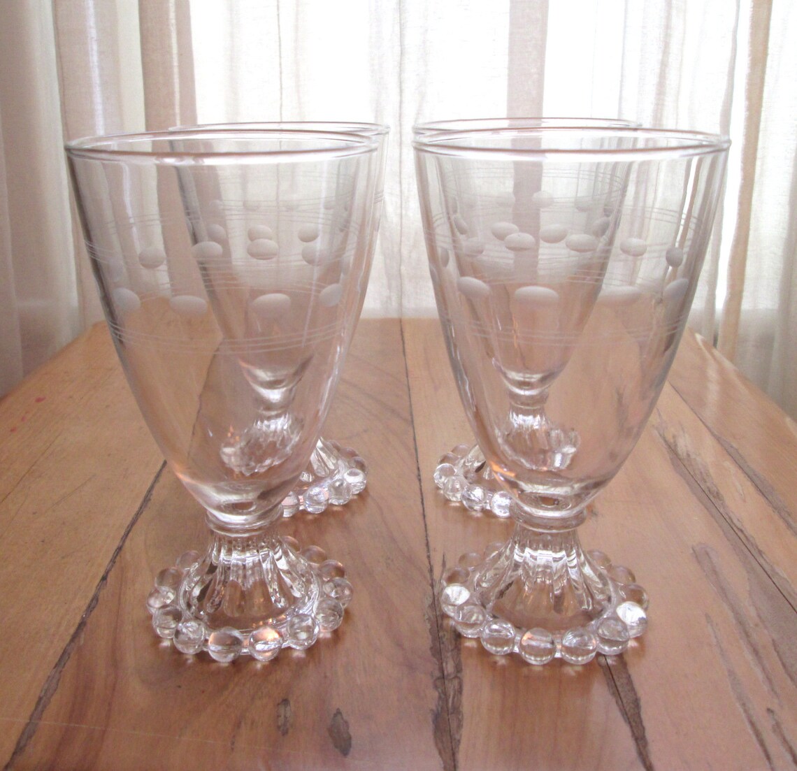 Vintage Etched Boopie Glasses set of 4 Glasses Anchor Hocking | Etsy