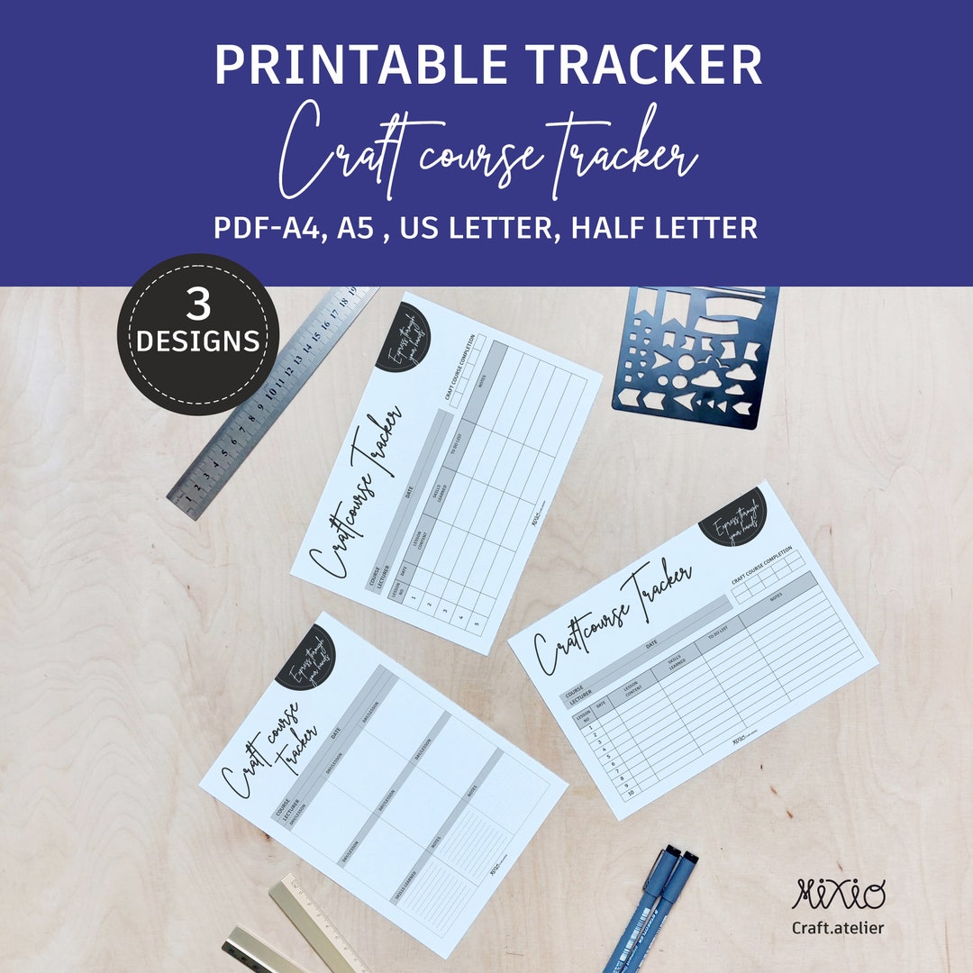 Craft Course Tracker_printable Track Page_crafty Journal_craft Routine ...