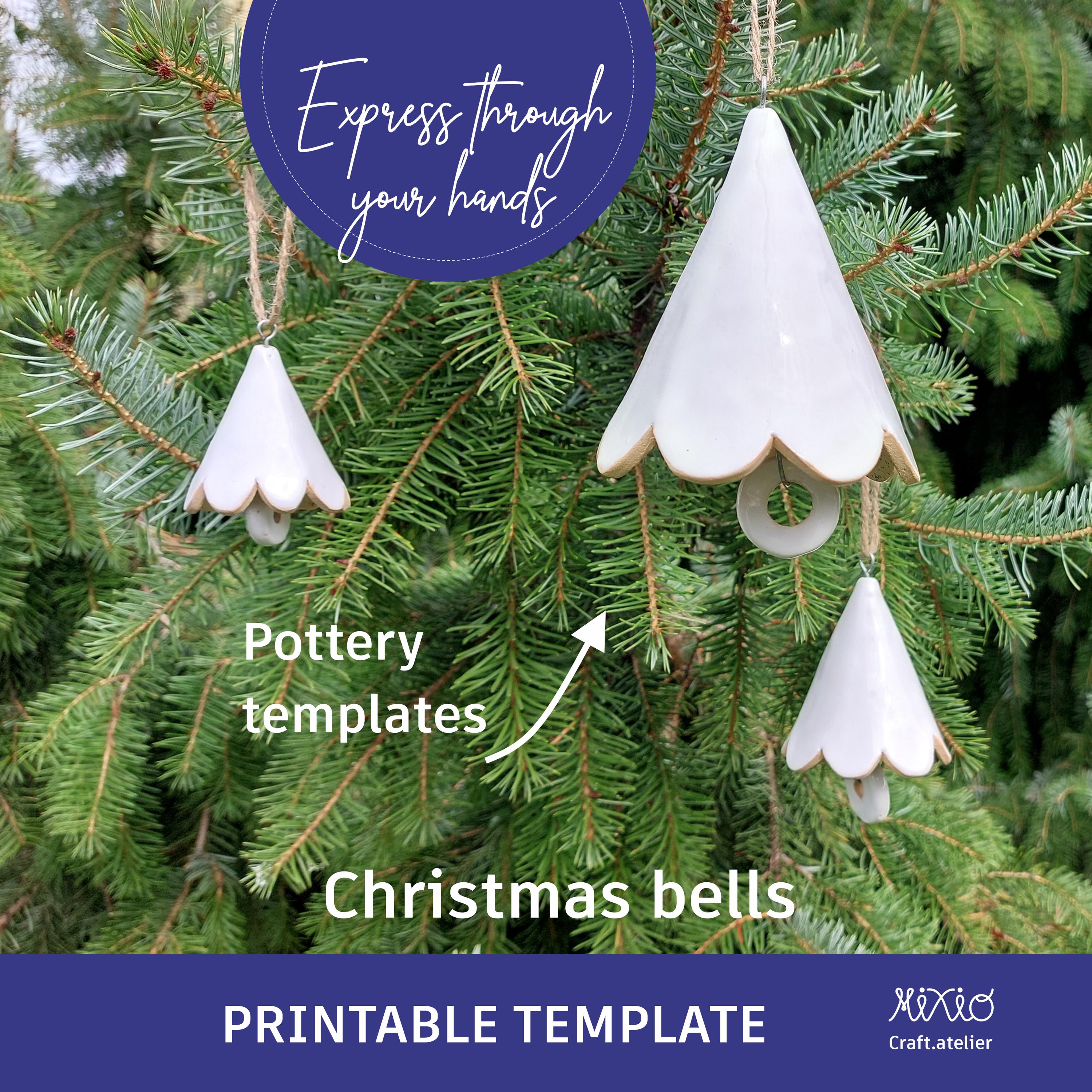 Ceramic Hanging Bells Template_slab Building Templates_pottery Template ...