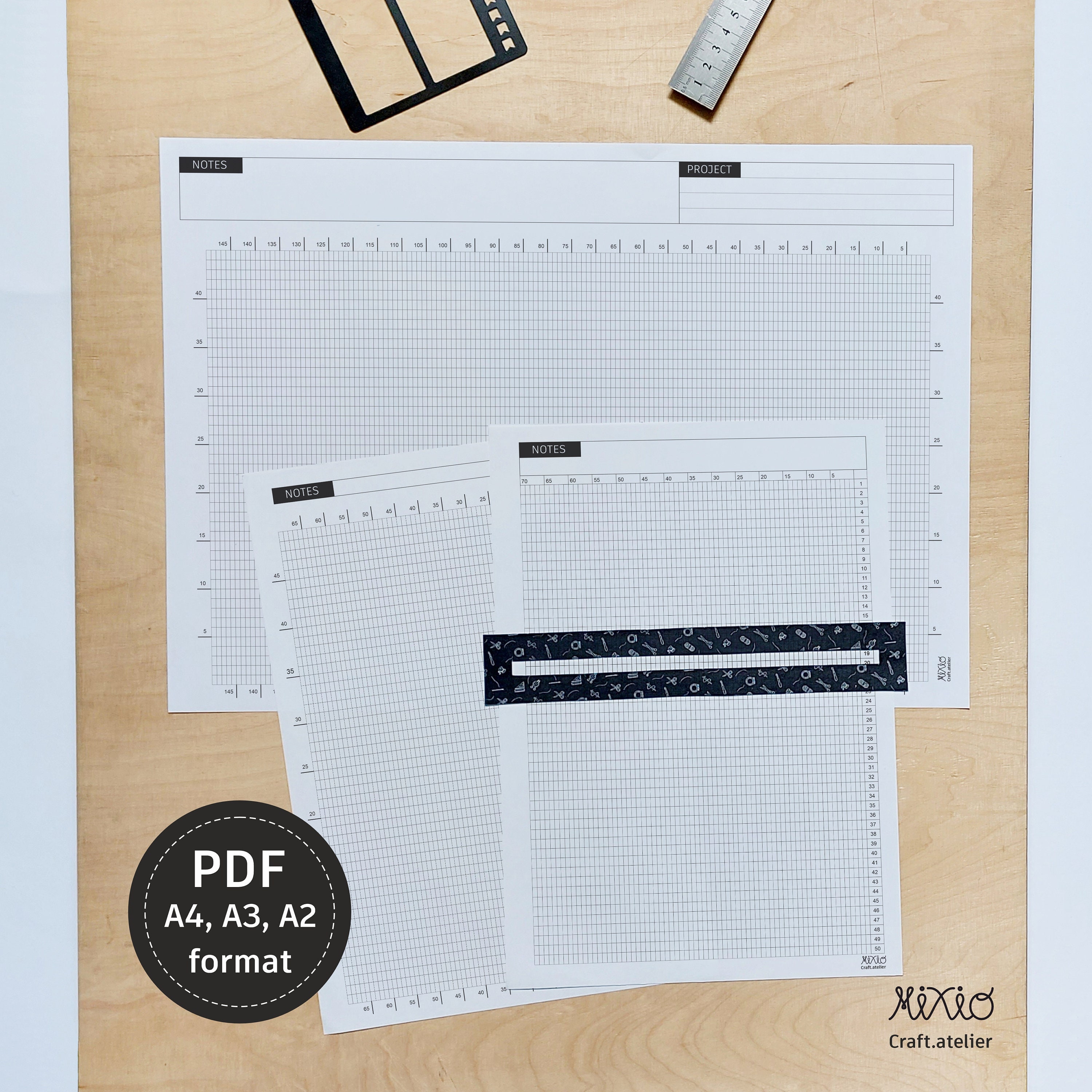 Digital Grid Template_printable Graph Paper_craft Planner_designing ...