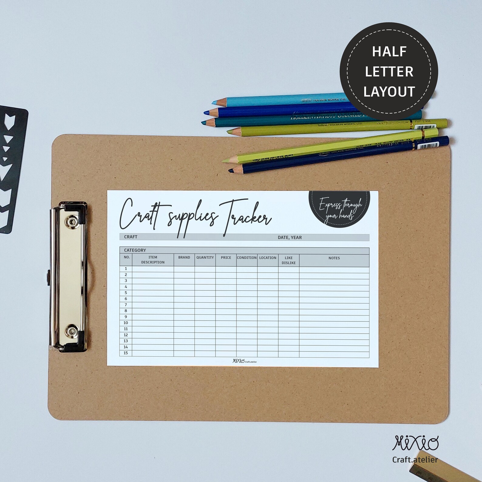 Craft Supplies Tracker_ Printable Track Page_craft Supplies Stash ...