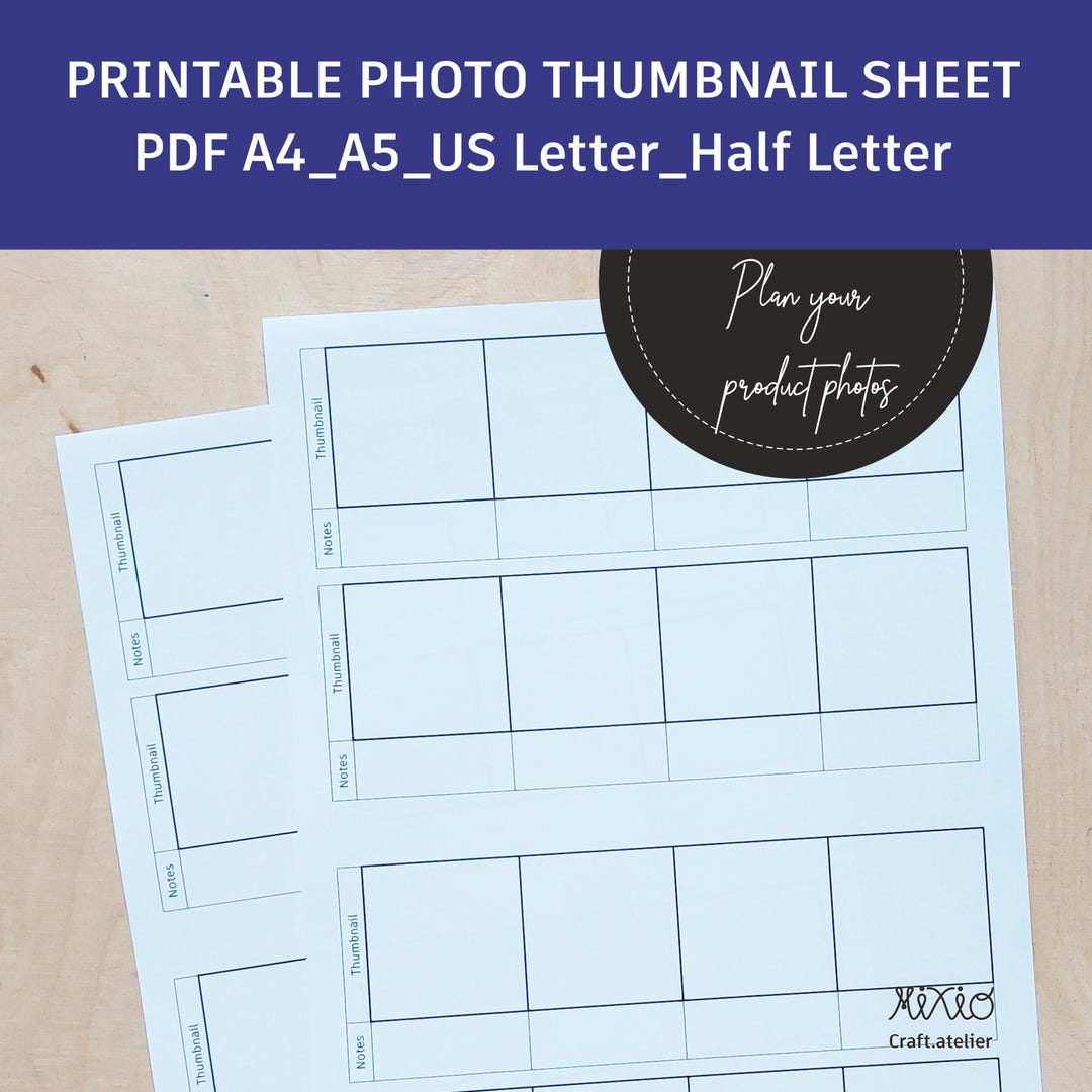 Product Photo Thumbnail Planning Sheet: Layout Template (PDF Download ...