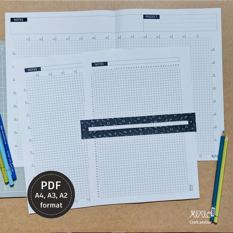Digital Grid Template_printable Graph Paper_craft Planner_designing ...