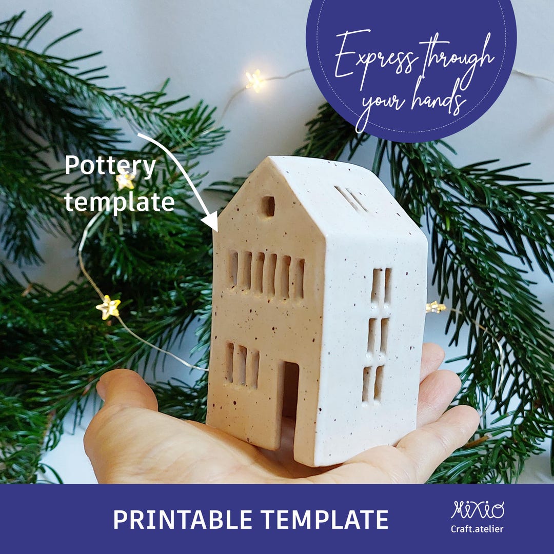 House Ceramic Slab Building Template_pottery Tutorial_do It Yourself ...