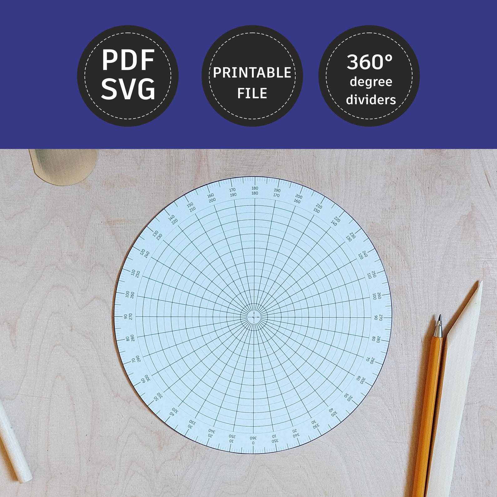 Printable Pottery Round Ruler_digital Circle Divider Tool_marking Tool ...