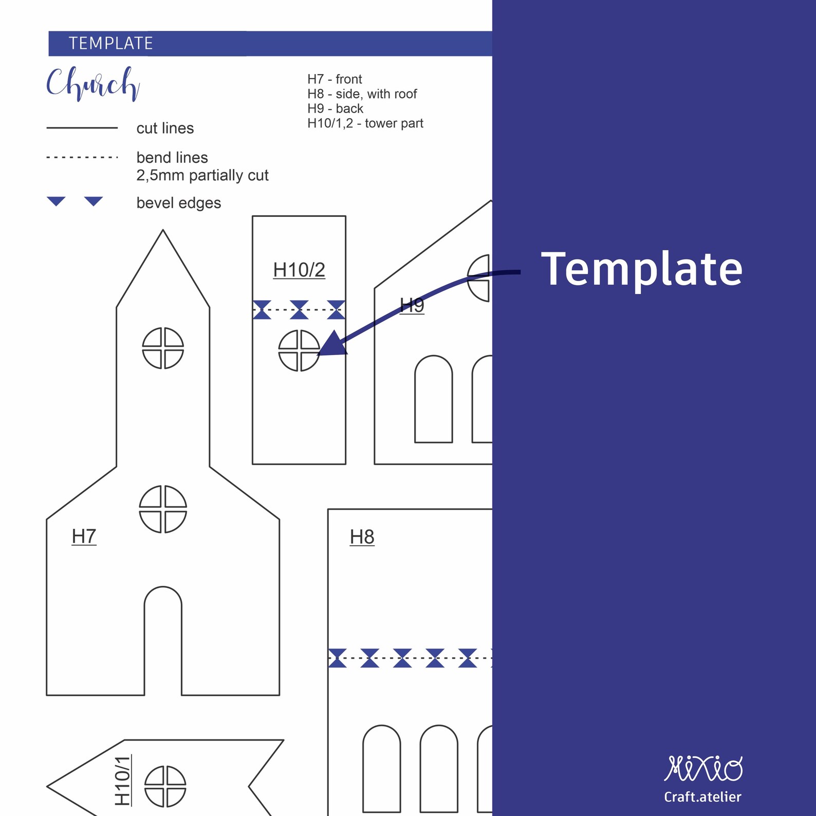 Church Ceramic Slab Building Template_pottery Template_do It Yourself ...