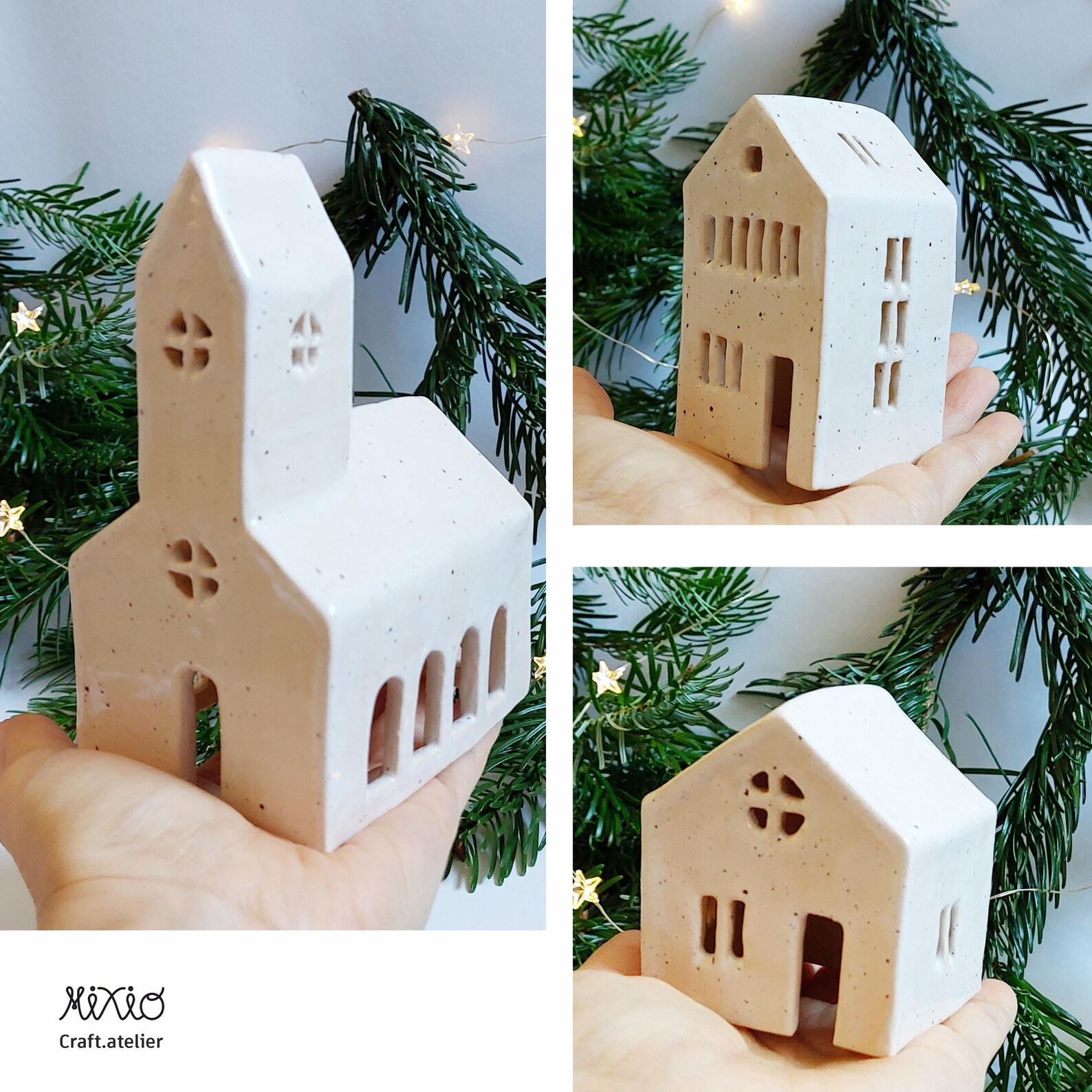 Houses Church Trees Ceramic Slab Building Templates_pottery Template_do ...