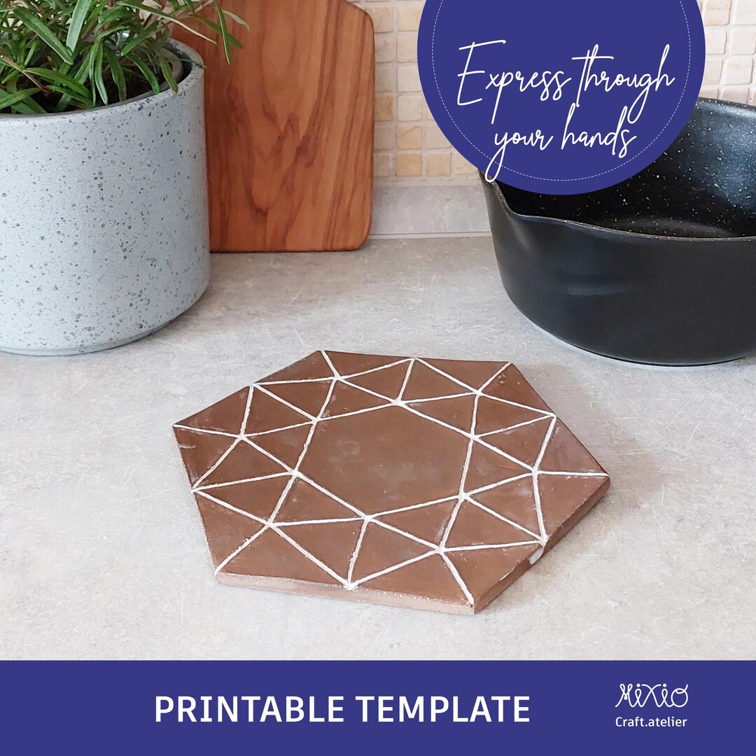 Ceramic Hexagonal Trivet Template_pottery Template_do It Yourself ...