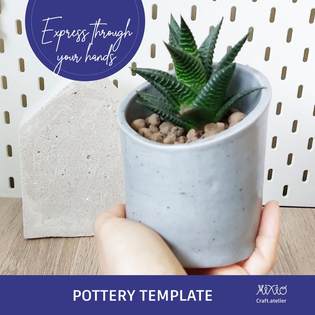Ceramic Suculent Pot Template_slab Building Tutorial_pottery Template ...