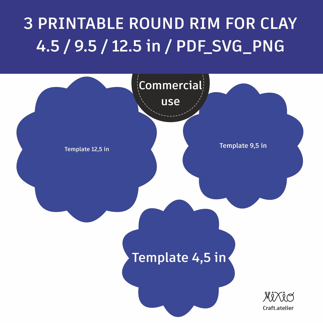 3 Printable Round Rim Templates for Clay_border Template for Slab ...