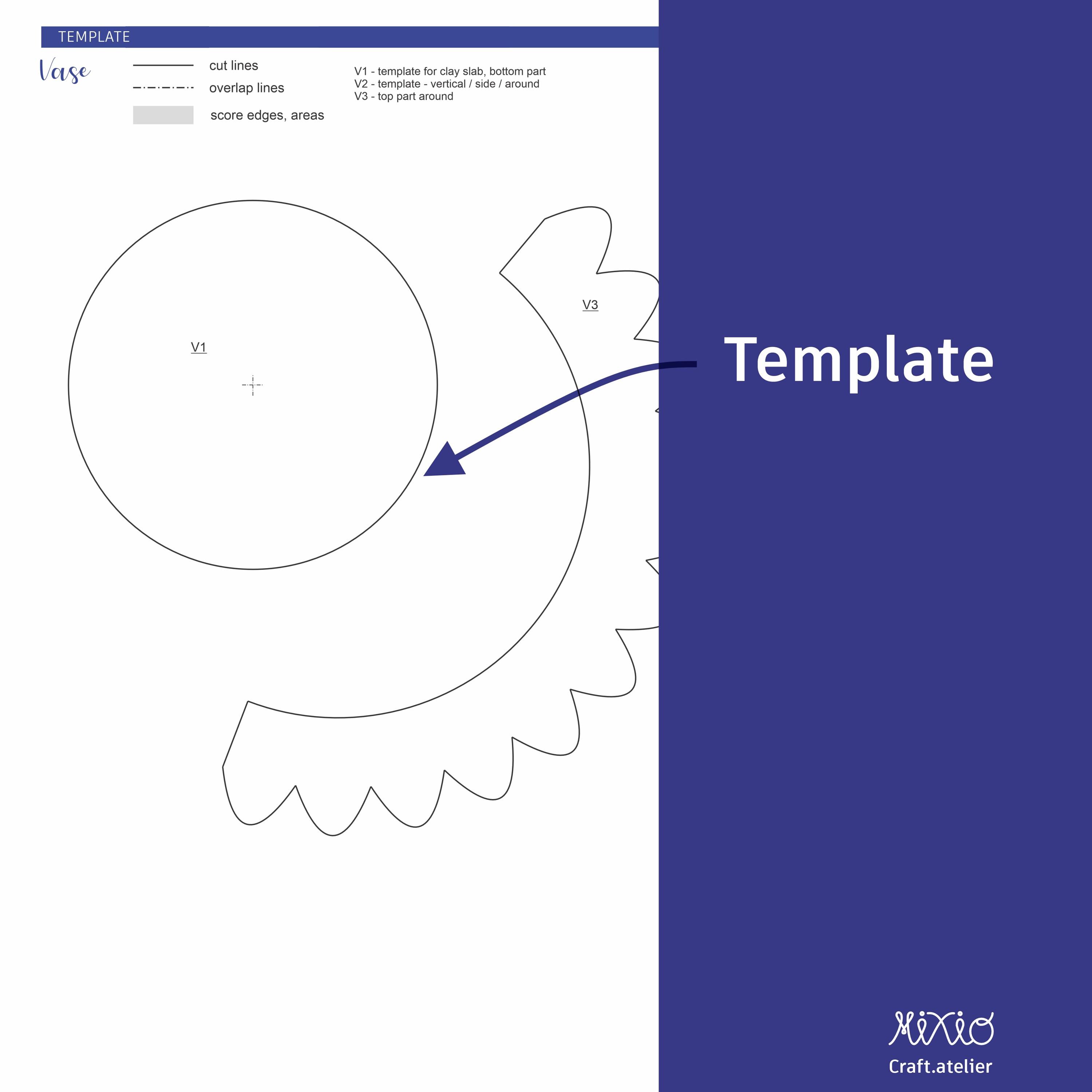 Ceramic Vase for Flowers Template_ Slab Building Templates_pottery ...