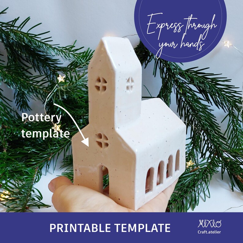 Church Ceramic Slab Building Template_pottery Template_do It Yourself ...