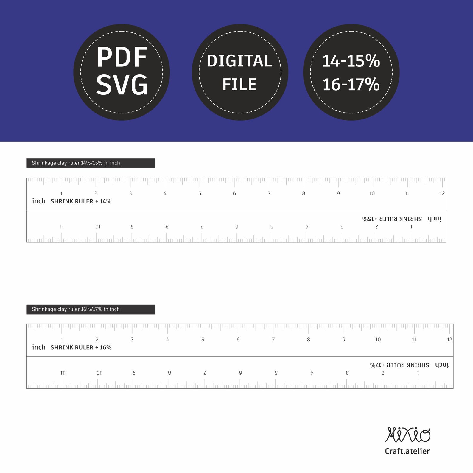 Printable Pottery Shrink Rulers_digital Clay Shrinkage Tool_do It ...