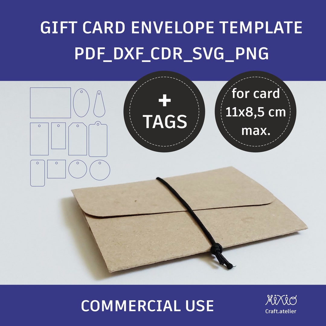 Gift Card Template_svg Gift Card_envelope Svg_mini Envelopes Template ...