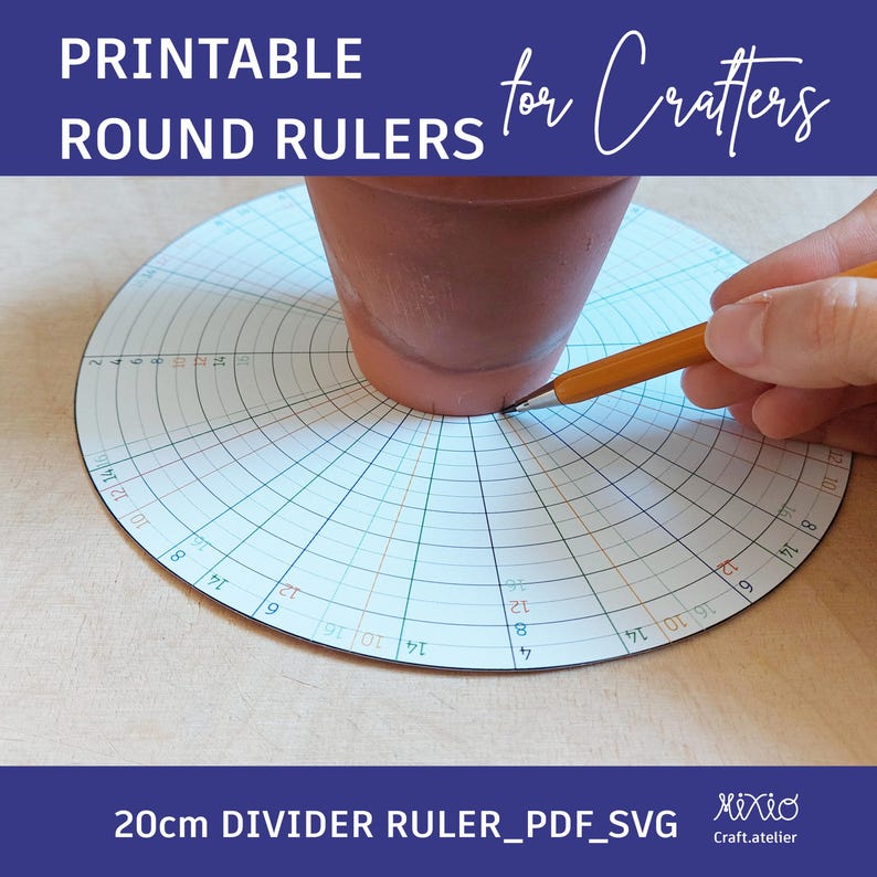 Printable Pottery Round Ruler_digital Circle Divider Tool_marking Tool ...