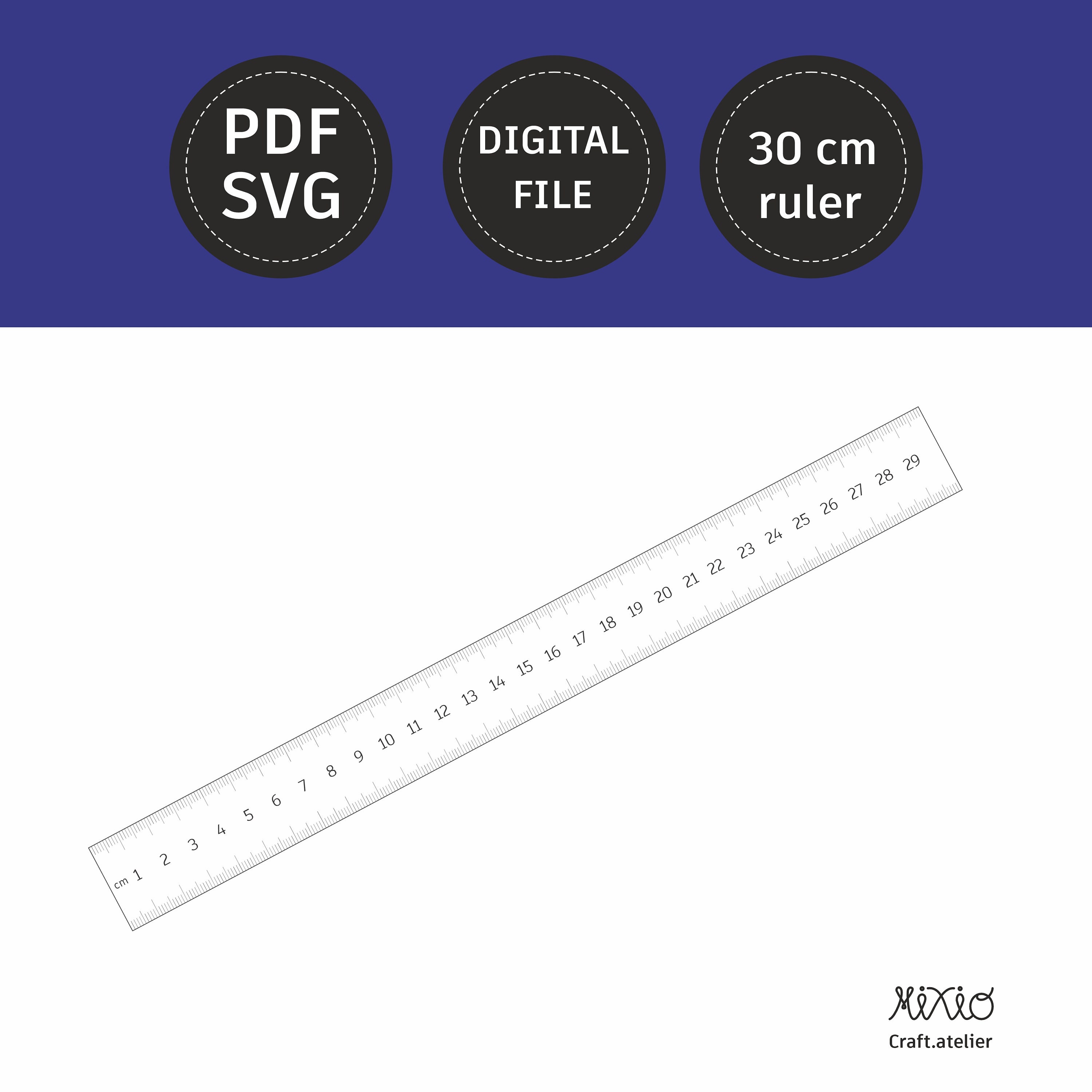 Printable 12 Inches Ruler_30 Paper Centimeter_digital PDF Black and ...