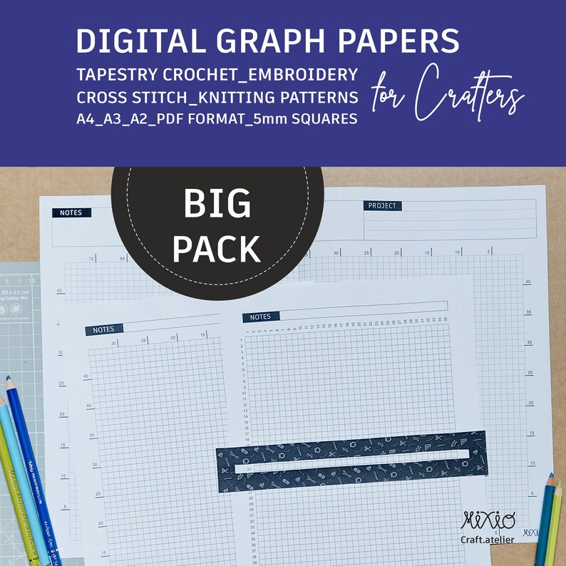 Digital Grid Template_printable Graph Paper_craft Planner_designing ...