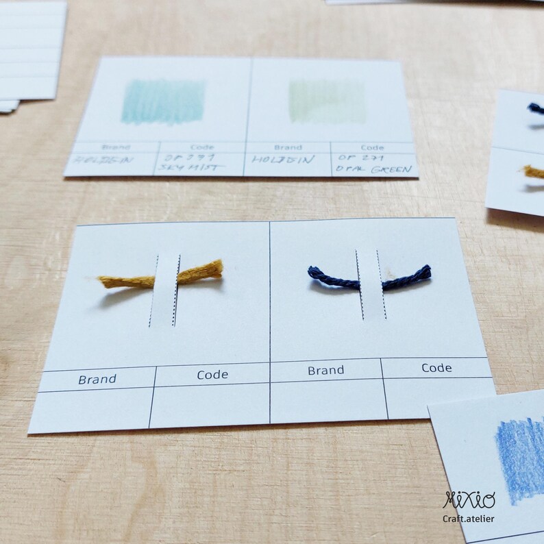 Printable Sample Cards: Craft Room Organizer, Pencil & Thread (PDF ...
