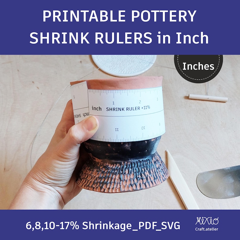 Printable Pottery Shrink Rulers_digital Clay Shrinkage Tool_do It ...