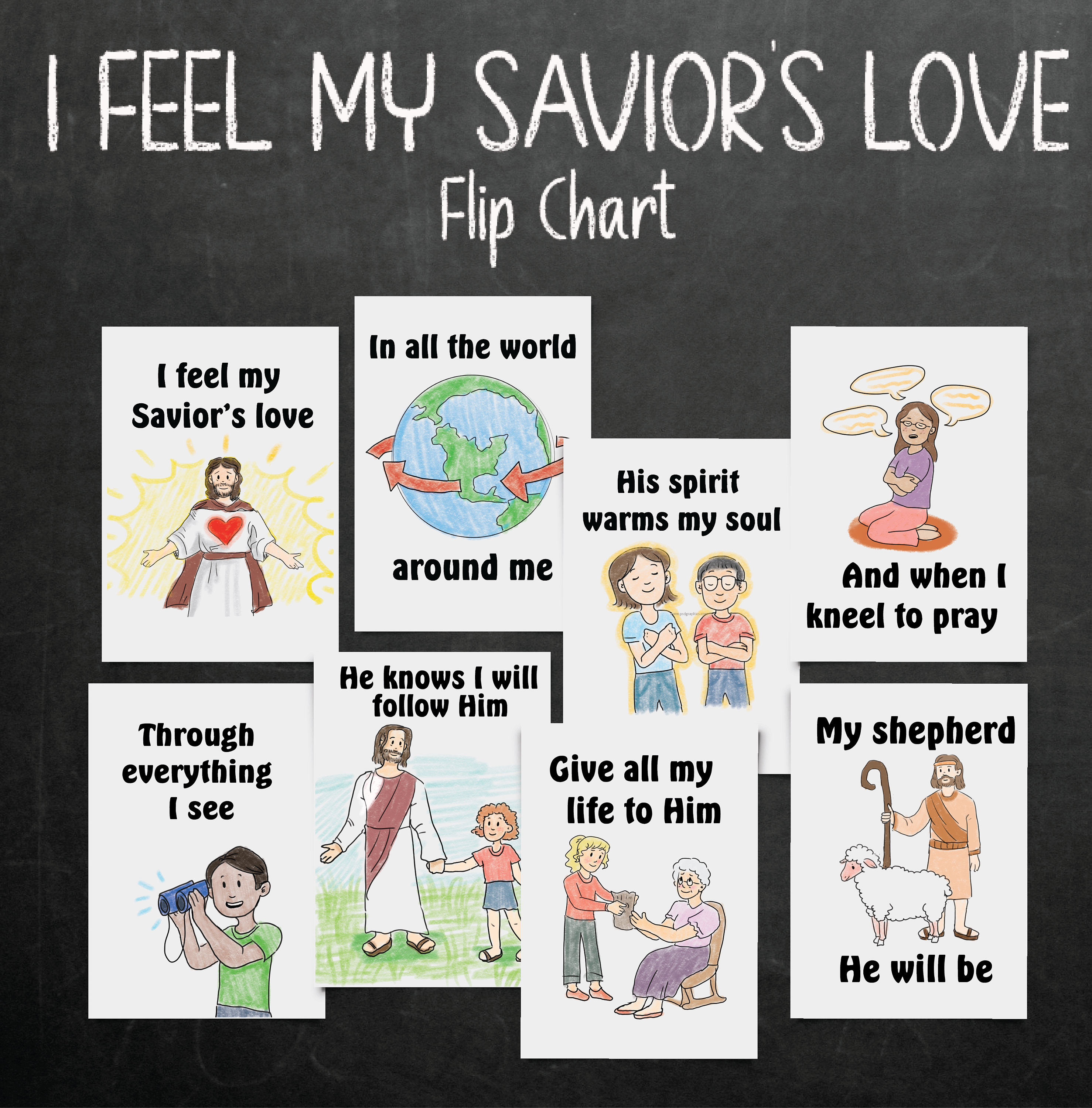 I Feel My Savior's Love Printable Flipchart PDF for LDS Primary - Etsy