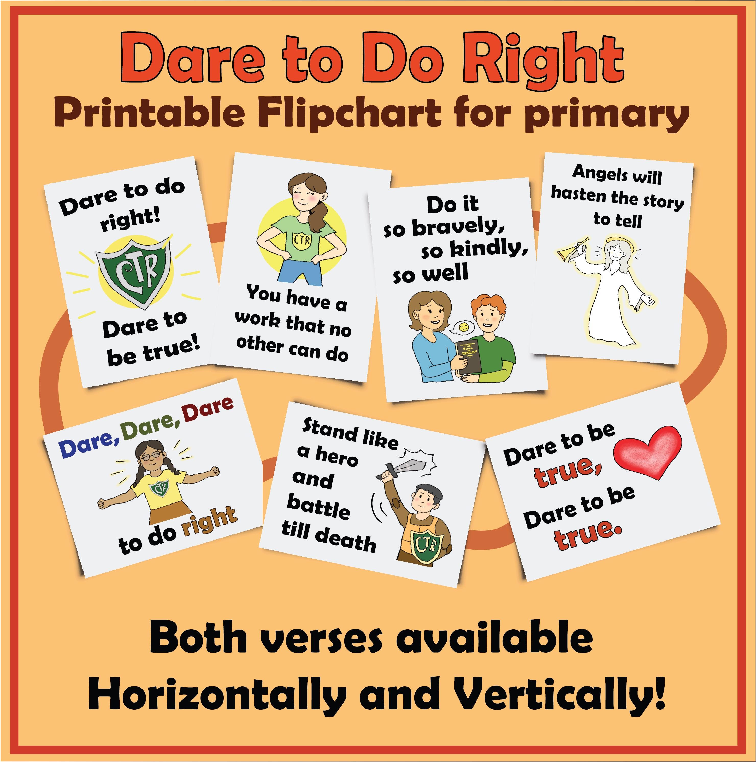 Dare to Do Right - Flip Chart for LDS Primary (flipchart) - Etsy