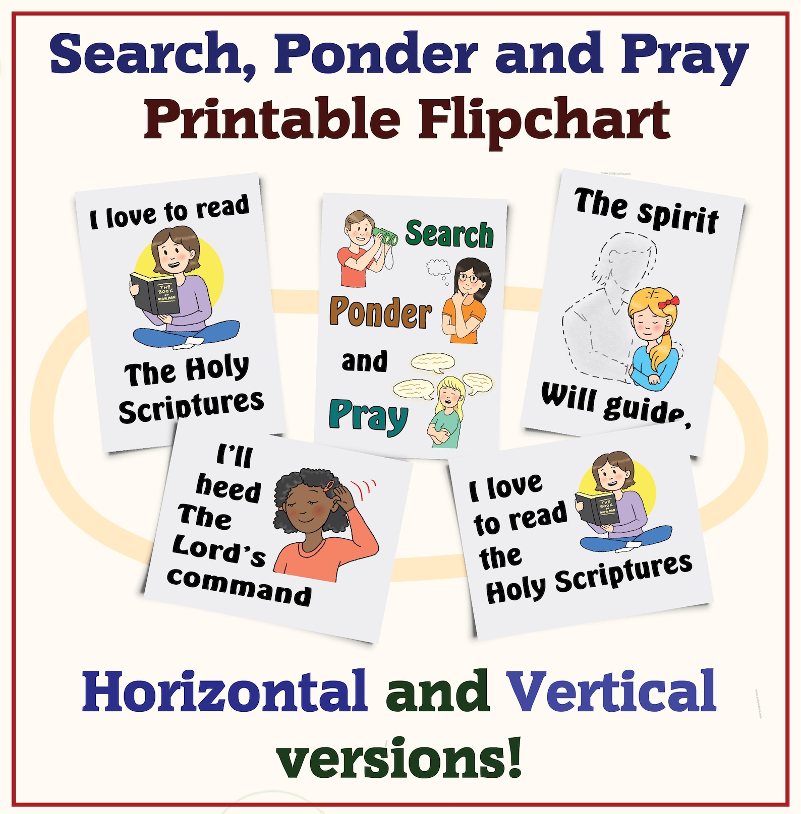 Search, Ponder, and Pray Printable Flip Chart for LDS Primary - Etsy