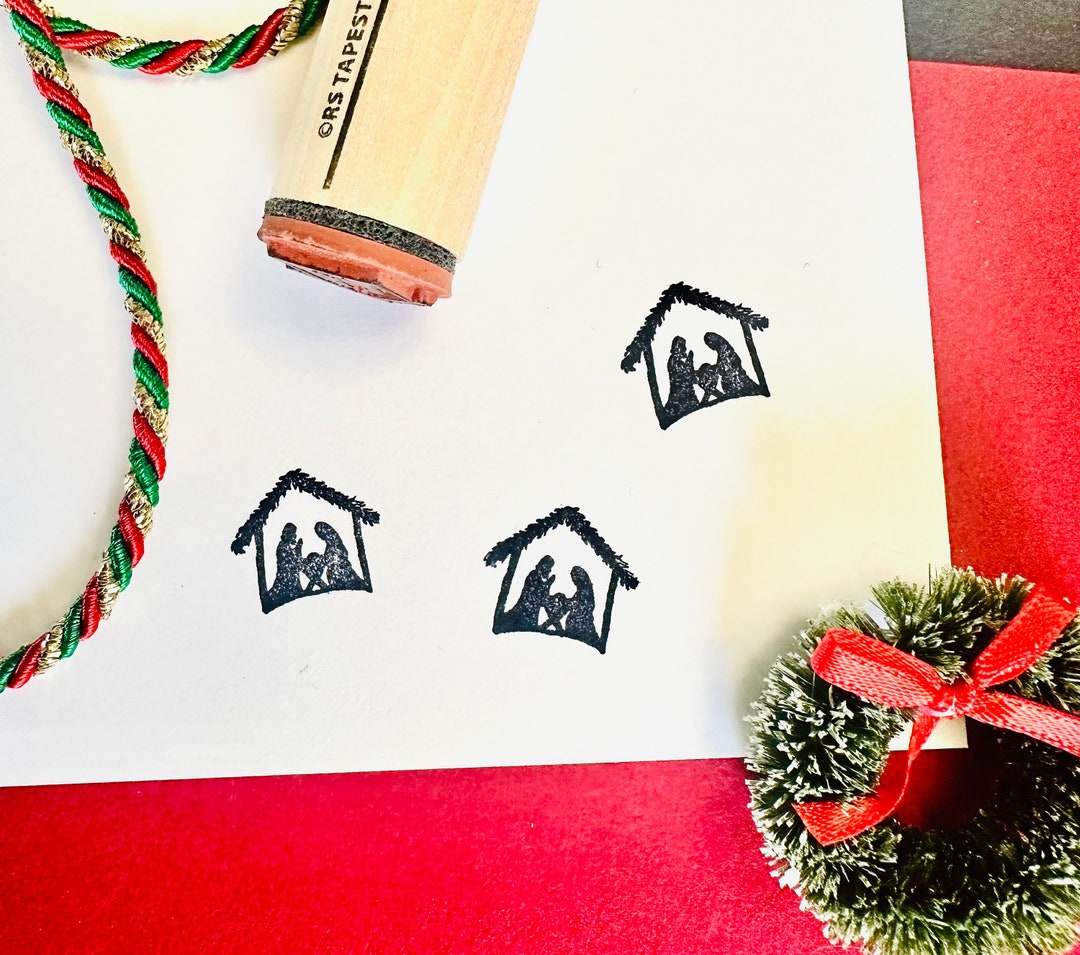 In the Manger Rubber Stamp - Etsy