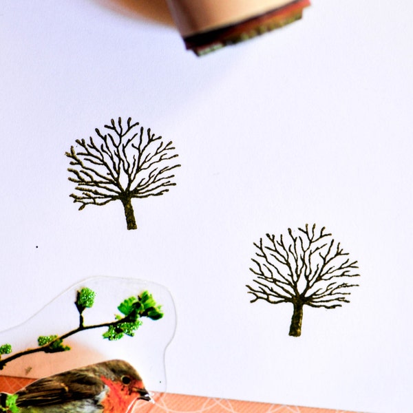 Tree Rubber Stamp - Etsy