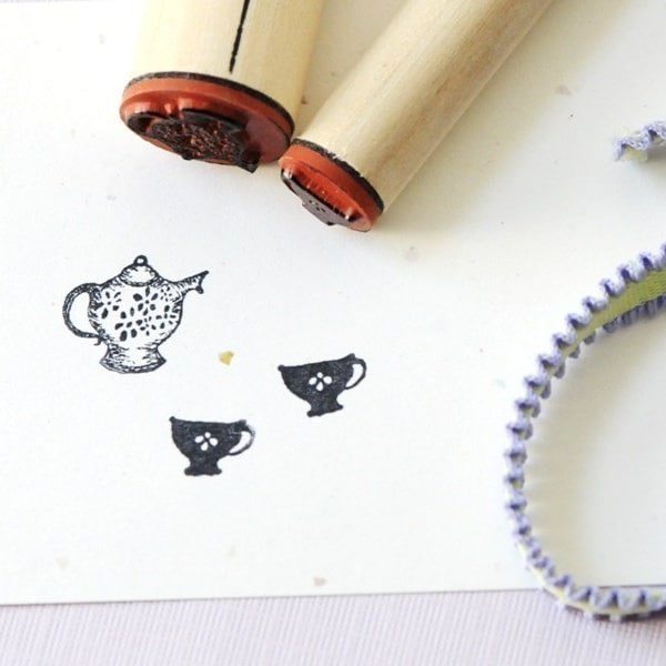 Tea Cup Rubber Stamp - Etsy