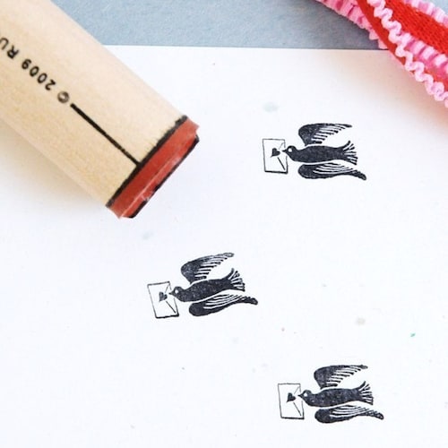 Valentine Messenger Rubber Stamp - Etsy