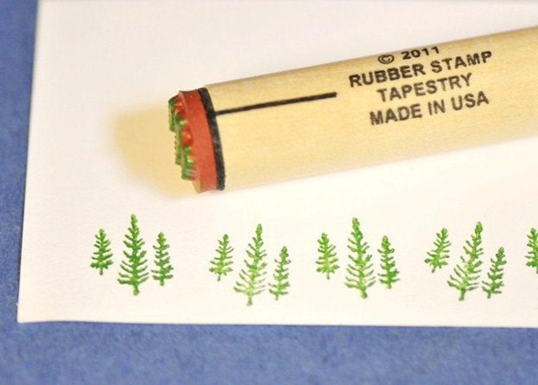 Tree Trio Rubber Stamp - Etsy