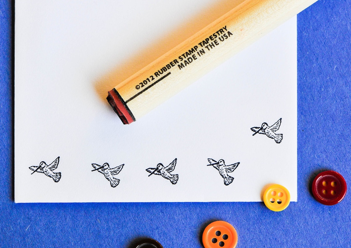 Hummingbird in Flight Rubber Stamp - Etsy