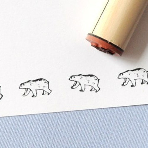 Polar Bear Rubber Stamp - Etsy