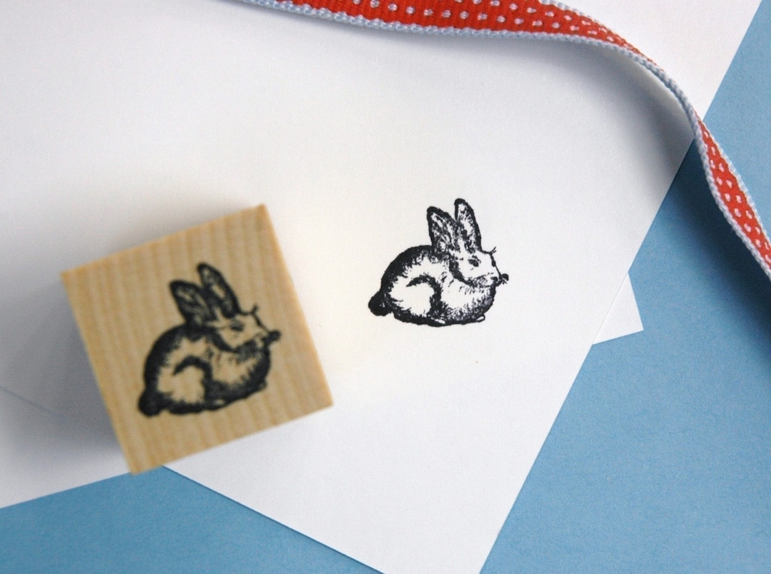 Rabbit Rubber Stamp - Etsy