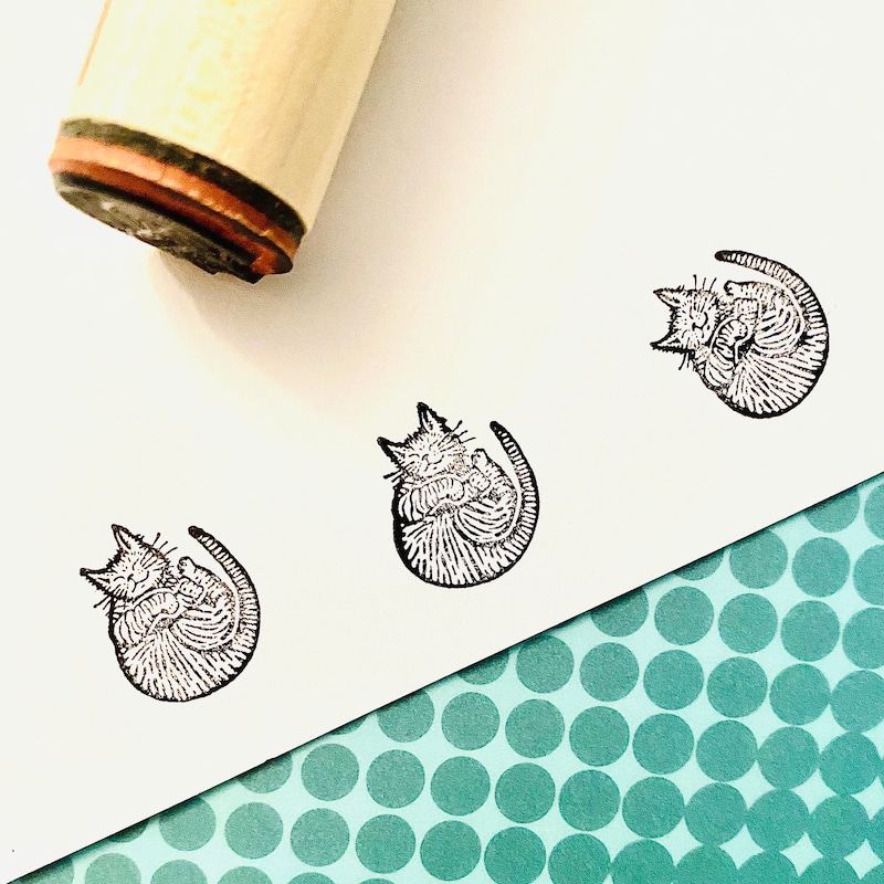 Cat Rubber Stamp - Etsy