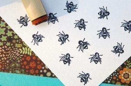 Bee Rubber Stamp - Etsy