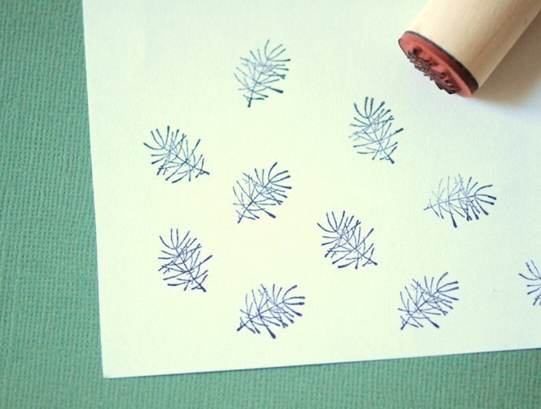 Pine Branch Rubber Stamp - Etsy
