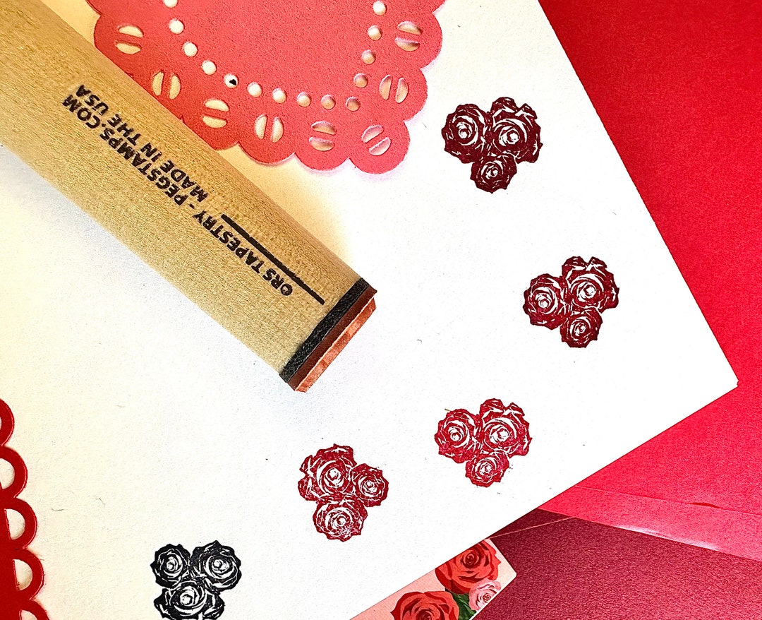 Rose Bouquet Rubber Stamp - Etsy