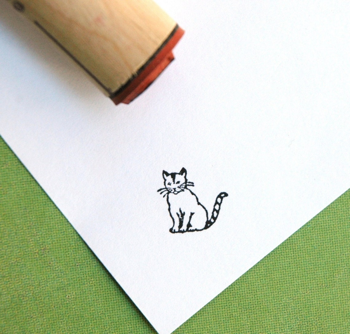 Cat Rubber Stamp - Etsy