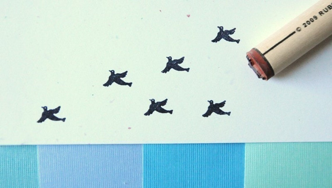 Flying Bird Rubber Stamp - Etsy