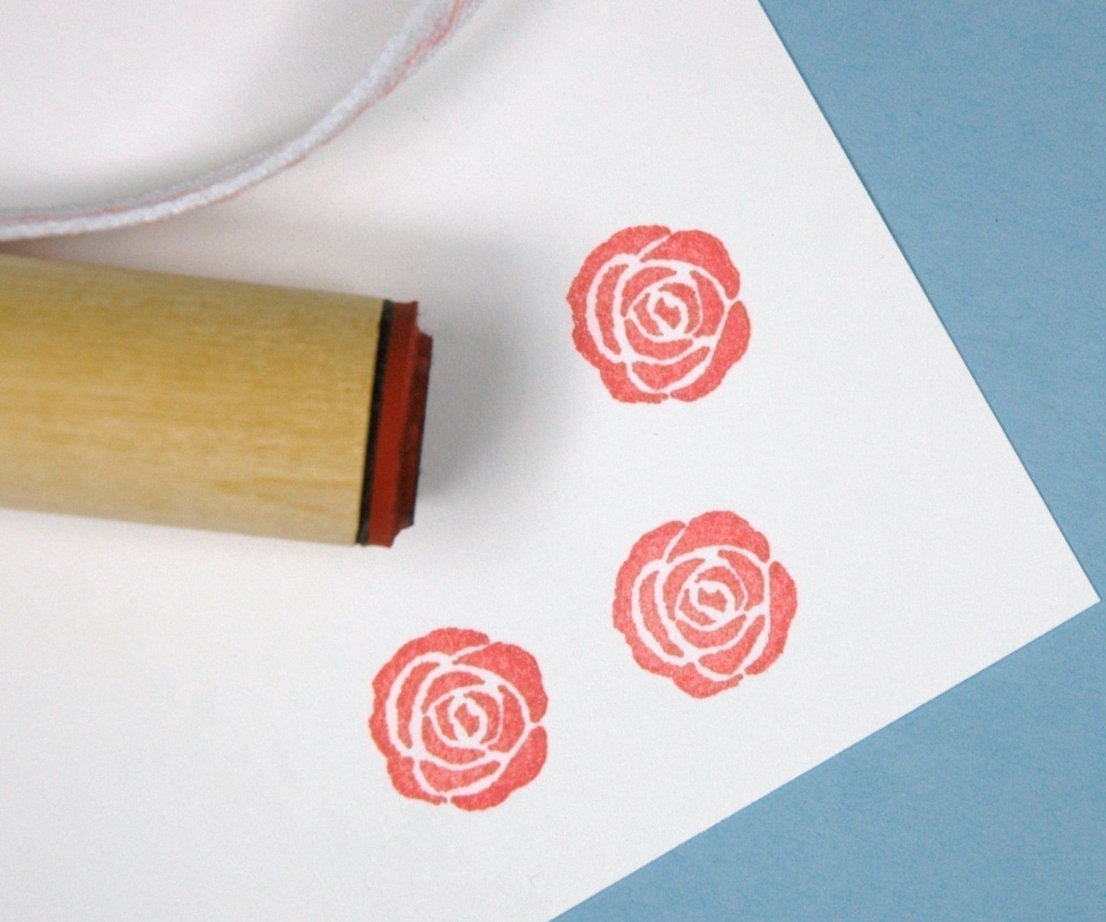 Solid Rose Rubber Stamp - Etsy