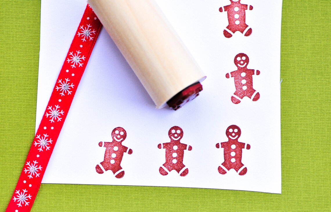 Jumbo Gingerbread Man Rubber Stamp - Etsy