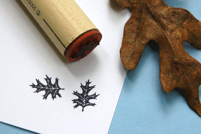 Red Oak Solid Rubber Stamp - Etsy