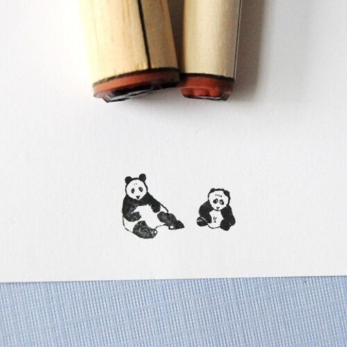 Pandas Rubber Stamp Set - Etsy