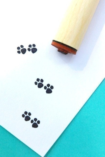 Paw Prints Rubber Stamp | Etsy