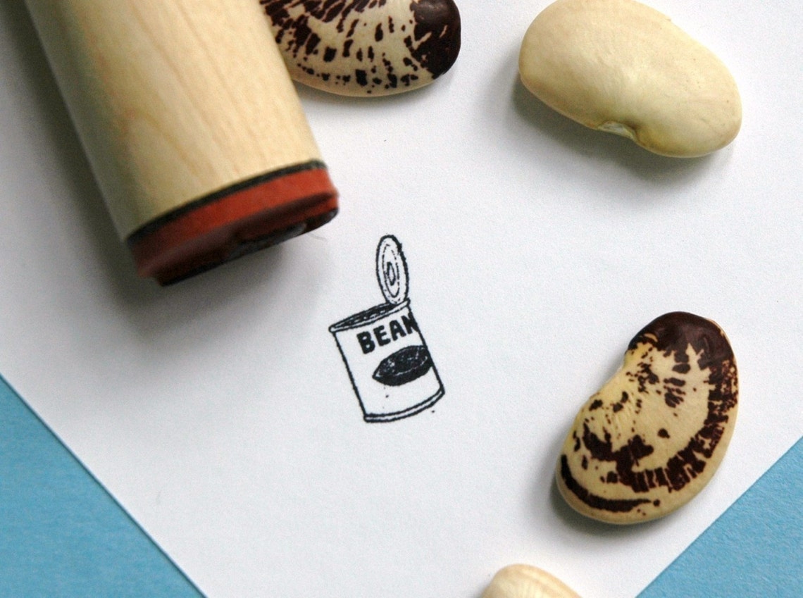 Can of Beans Rubber Stamp - Etsy