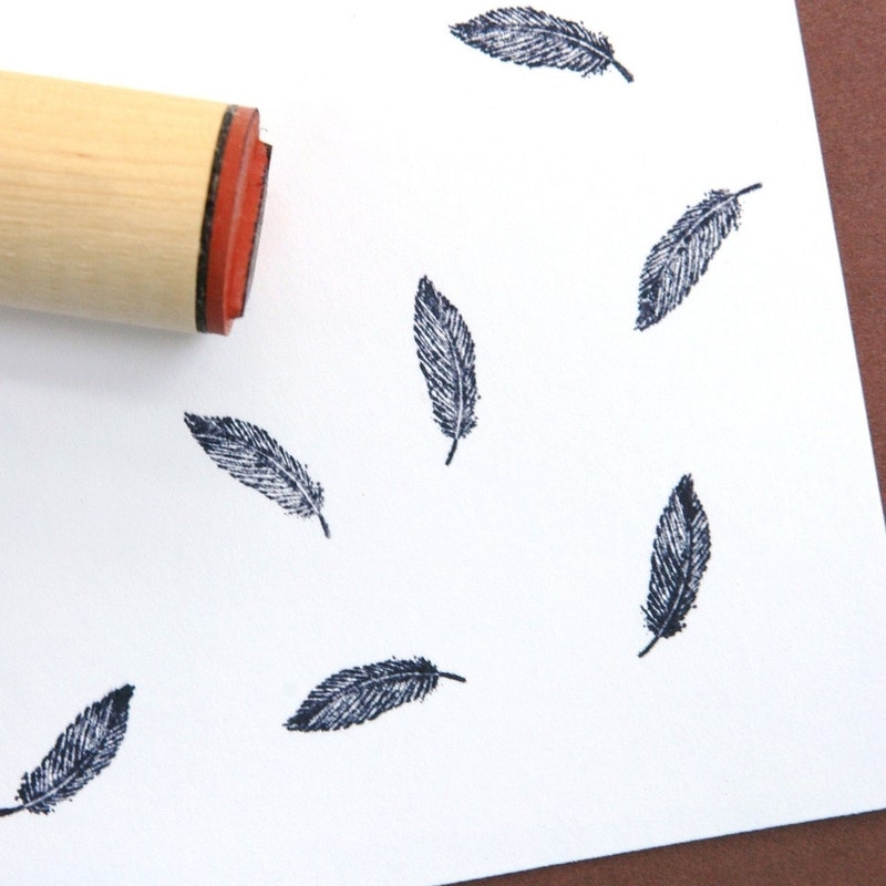 Feather Rubber Stamp - Etsy
