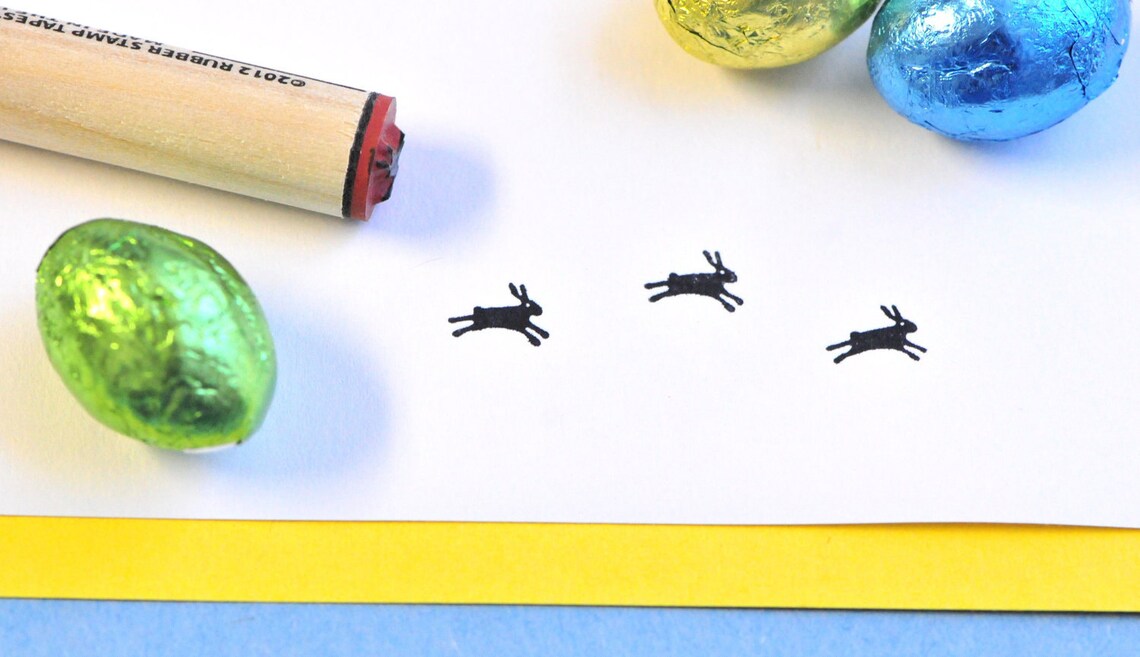 Leaping Bunny Rubber Stamp - Etsy