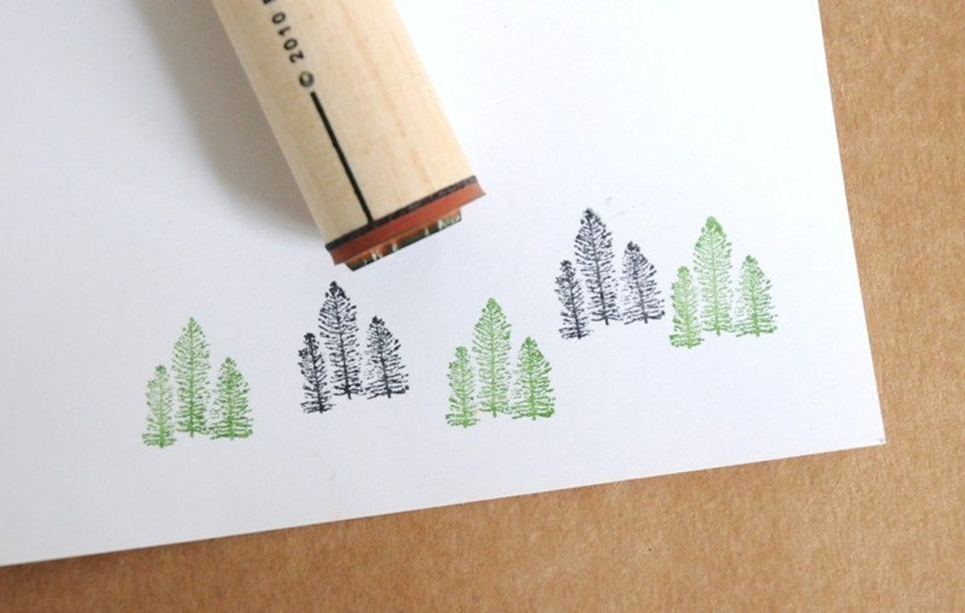 Tree Cluster Rubber Stamp - Etsy